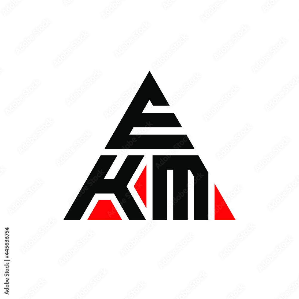 EKM triangle letter logo design with triangle shape. EKM triangle logo ...
