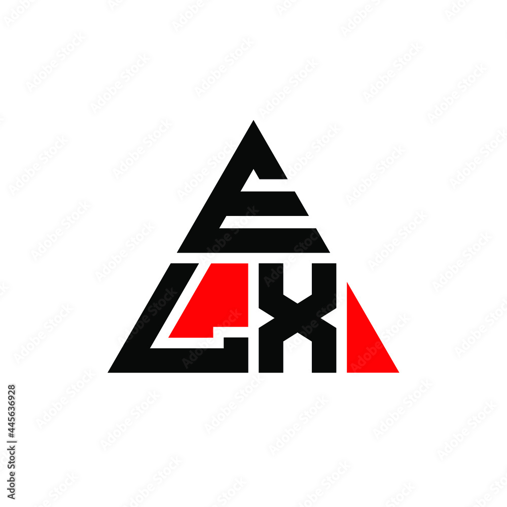 ELX triangle letter logo design with triangle shape. ELX triangle logo ...