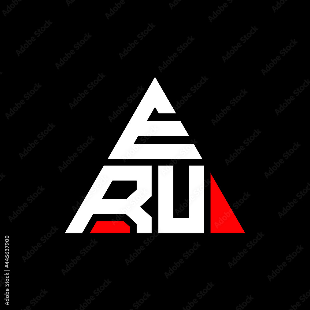 ERU triangle letter logo design with triangle shape. ERU triangle logo design monogram. ERU ...
