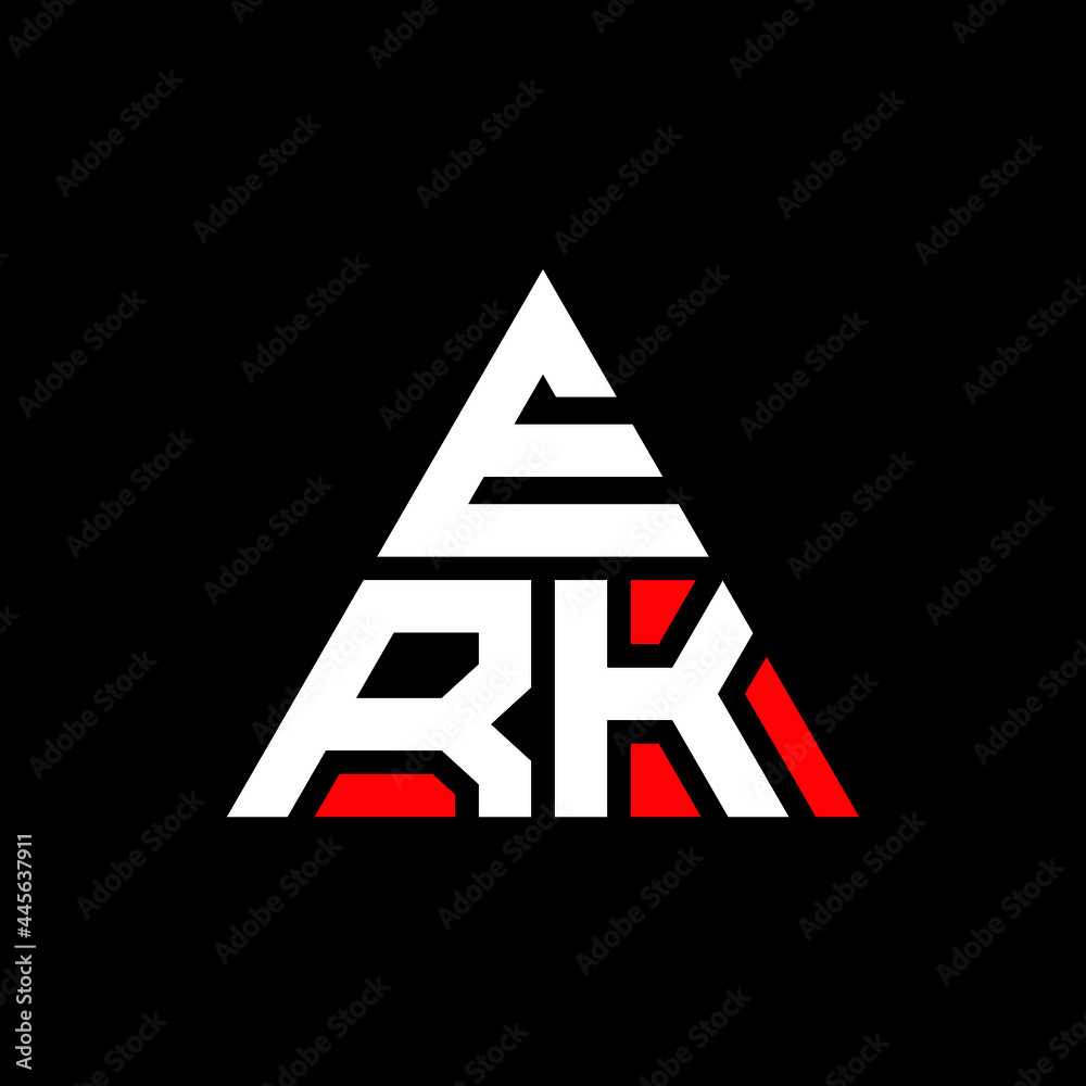 ERK triangle letter logo design with triangle shape. ERK triangle logo ...