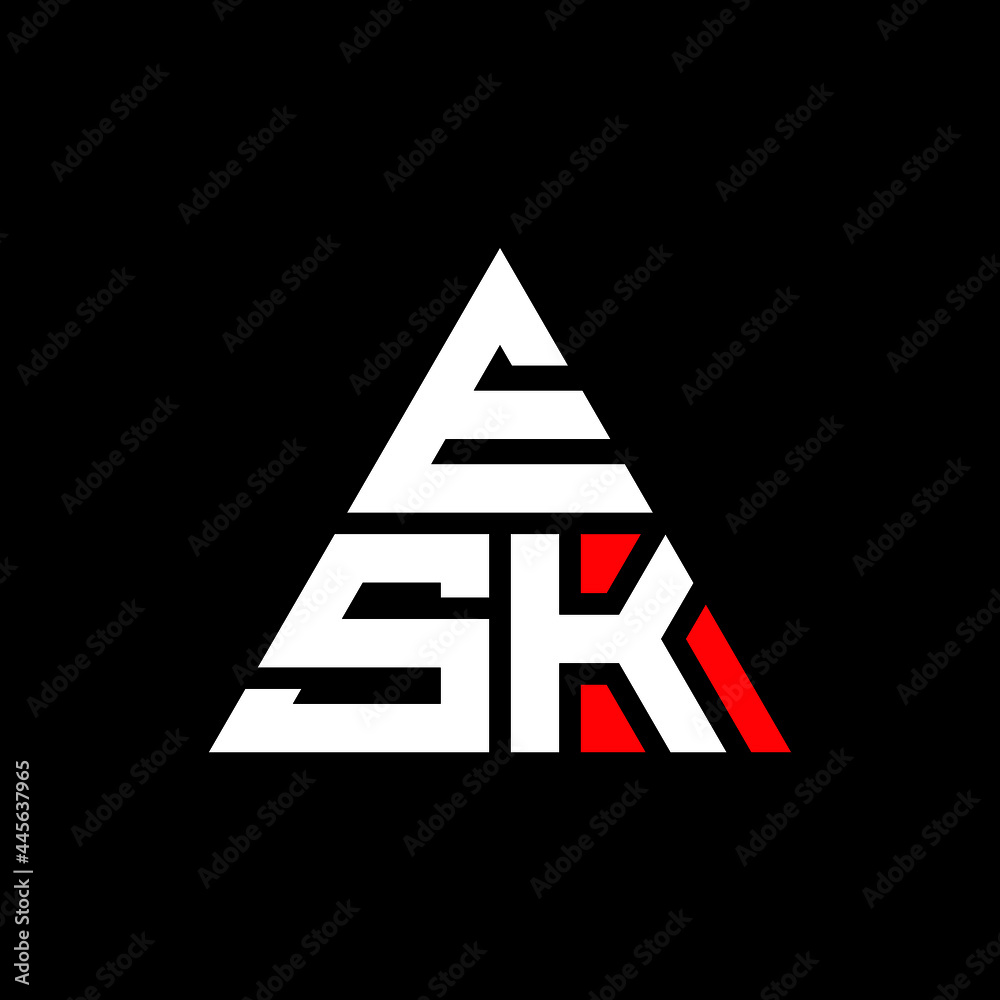 ESK triangle letter logo design with triangle shape. ESK triangle logo ...