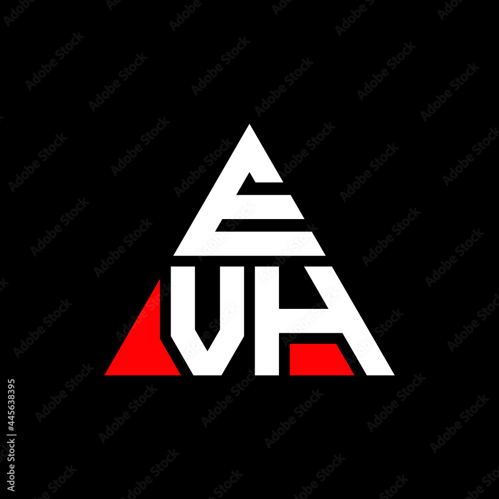 EVH triangle letter logo design with triangle shape. EVH triangle logo ...
