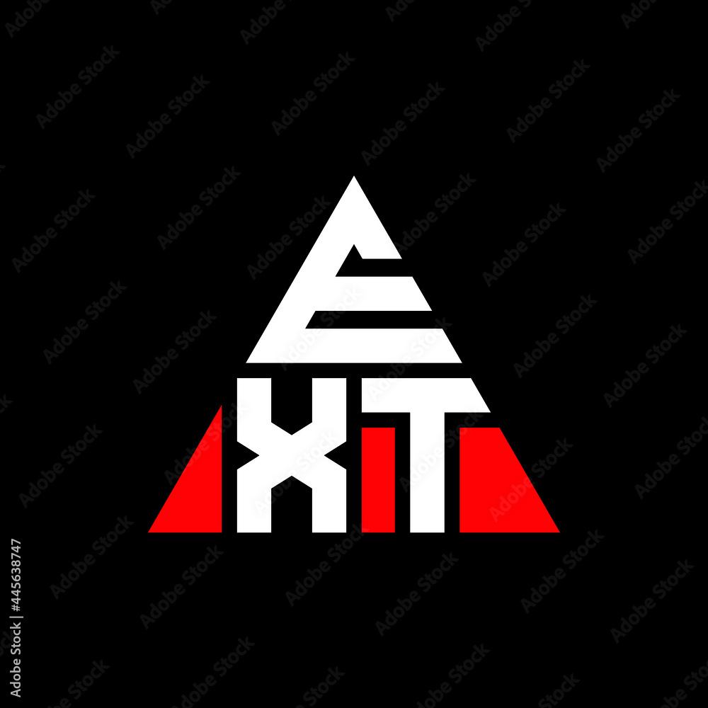EXT triangle letter logo design with triangle shape. EXT triangle logo ...