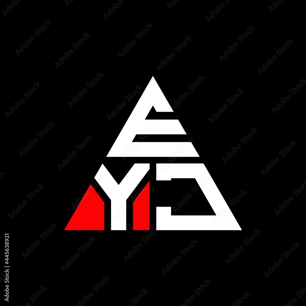 EYJ triangle letter logo design with triangle shape. EYJ triangle logo ...