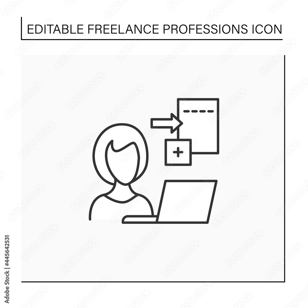 Data Entry Jobs Line Icon Handle Different Types Of Electronic Data And data-entry-jobs-line-icon-handle-different-types-of-electronic-data-and