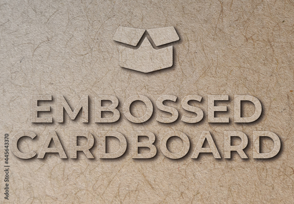 Embossed Cardboard Text Effect Style Mockup Stock Template | Adobe Stock