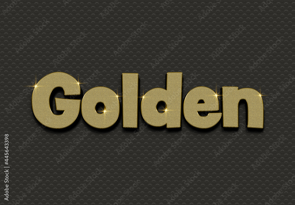 Sparkle Golden 3D Text Effect Style Mockup Stock Template | Adobe Stock