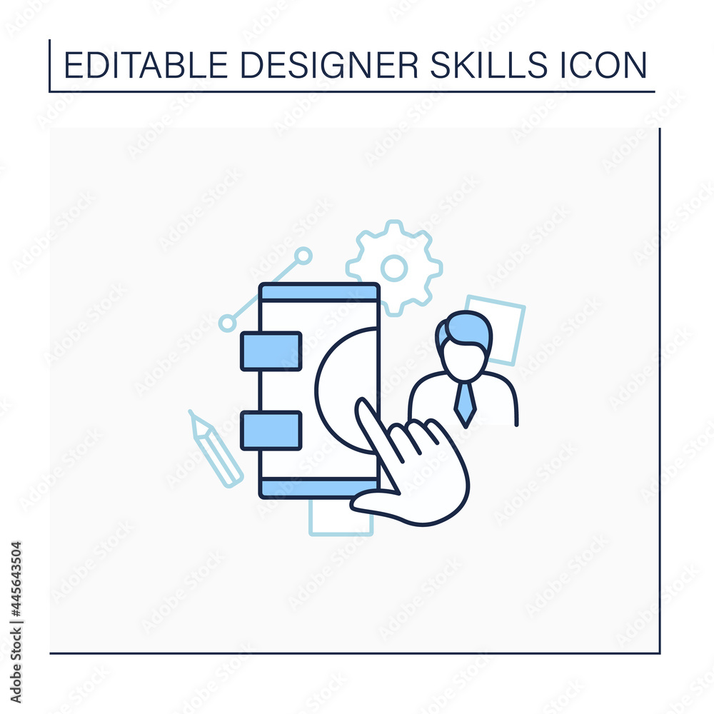 User Testing Line Icon Real Users Test Interfaces And Functions Of A Website App Product Or