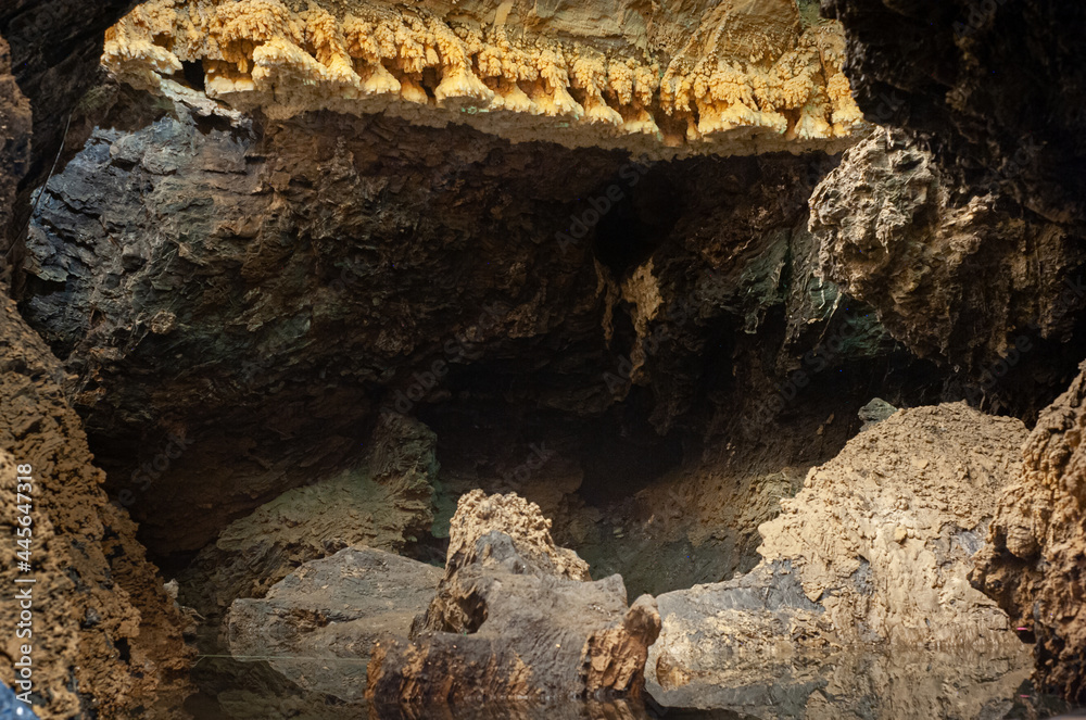 rocks Lime shale in the world largest water cave Stock Photo | Adobe Stock