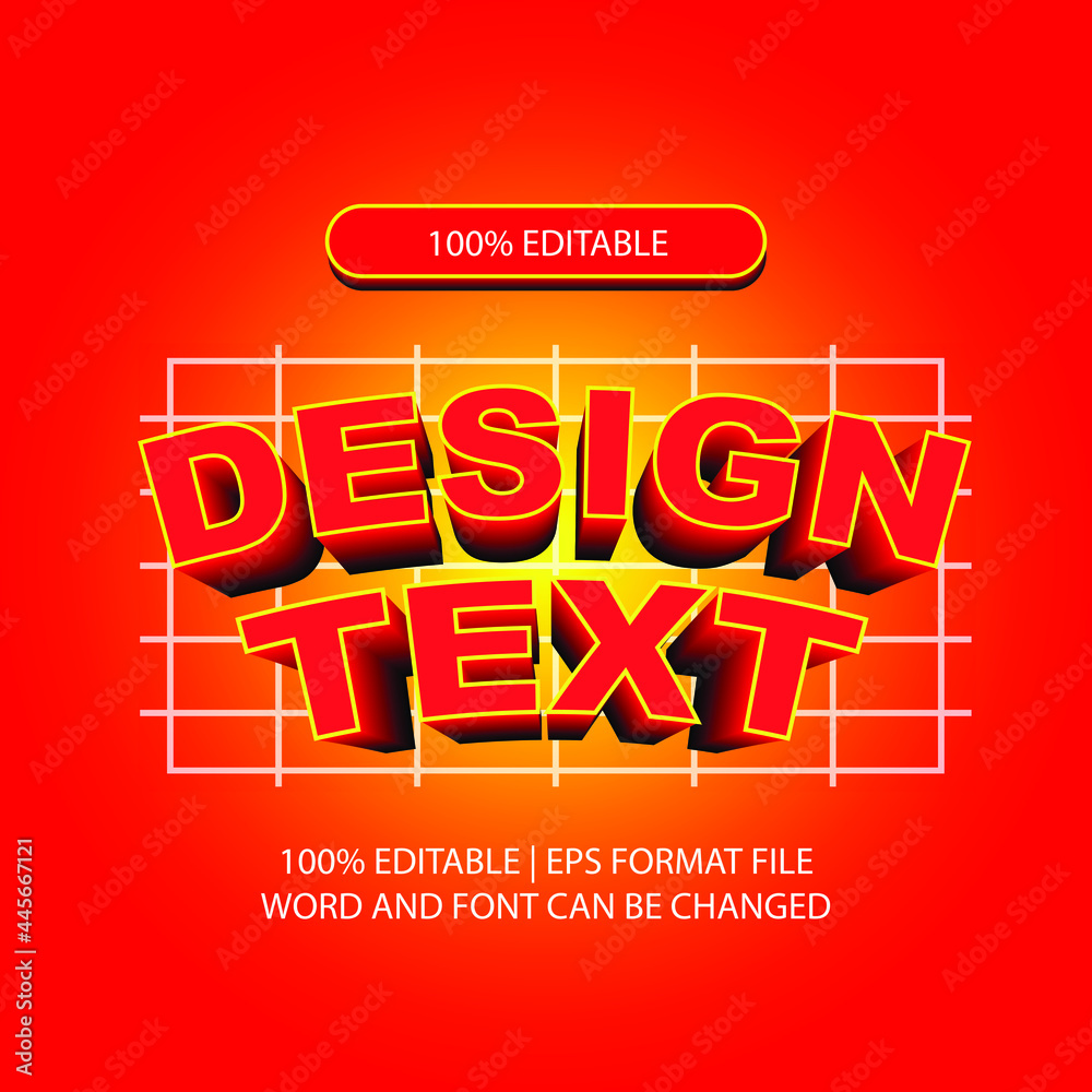 3D Text Sample Design. 100% Editable Eps Format File Word And Font Can ...