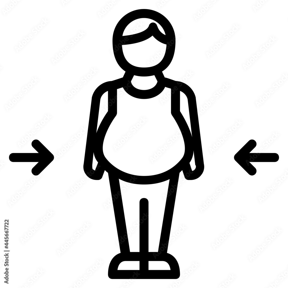 obesity line icon Stock Vector | Adobe Stock