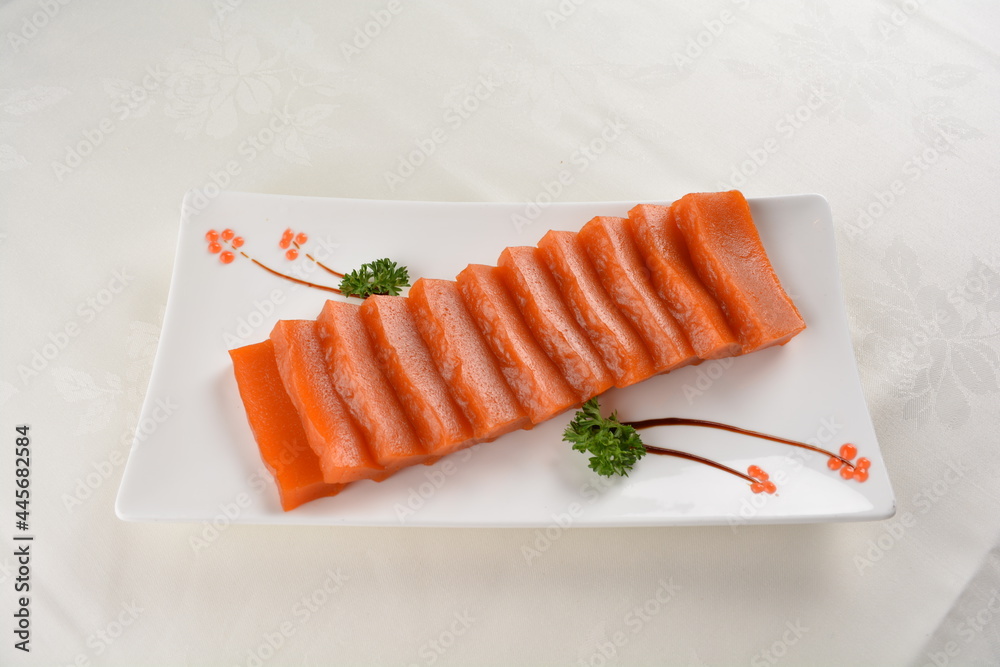 chinese sticky sweet brown sugar glutinous rice Nian gao in traditional ...