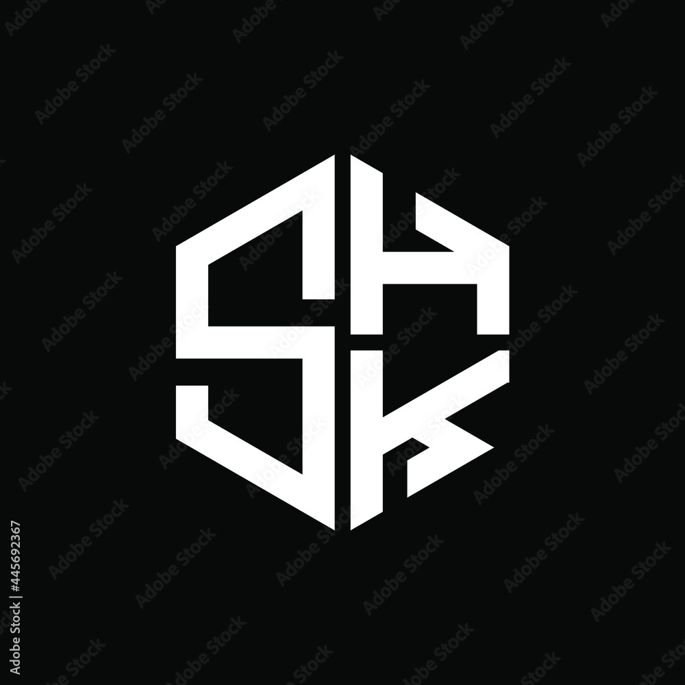 SHK logo SHK icon SHK vector SHK monogram SHK letter SHK minimalist SHK ...