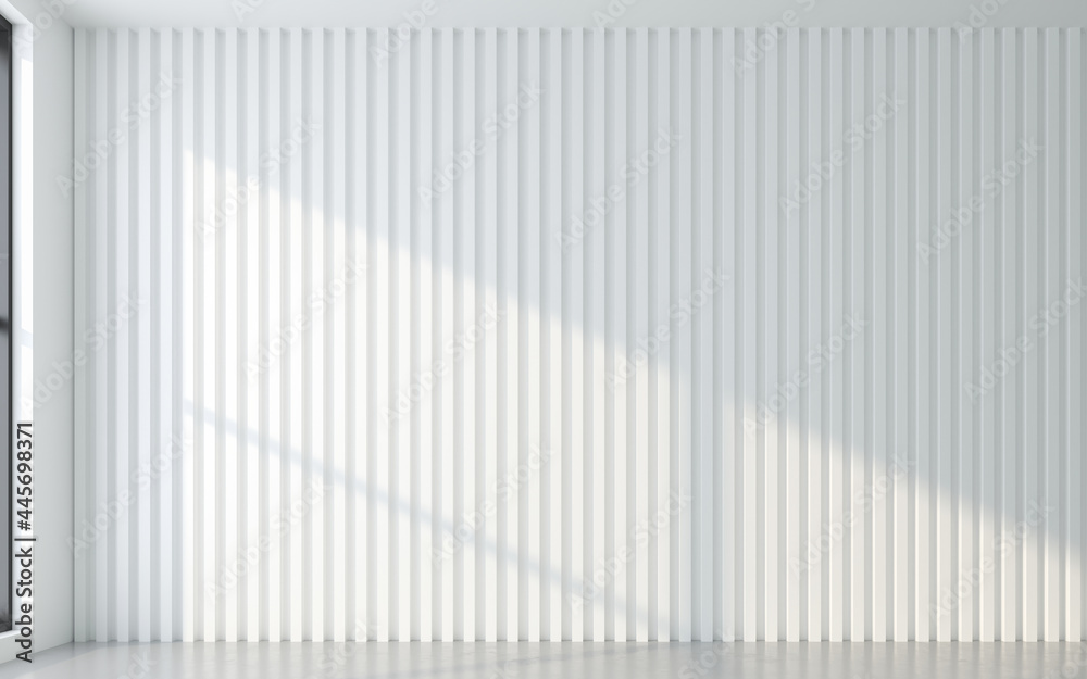 Light and shadow of window frame with 3d wall panel. 3d rendering ...