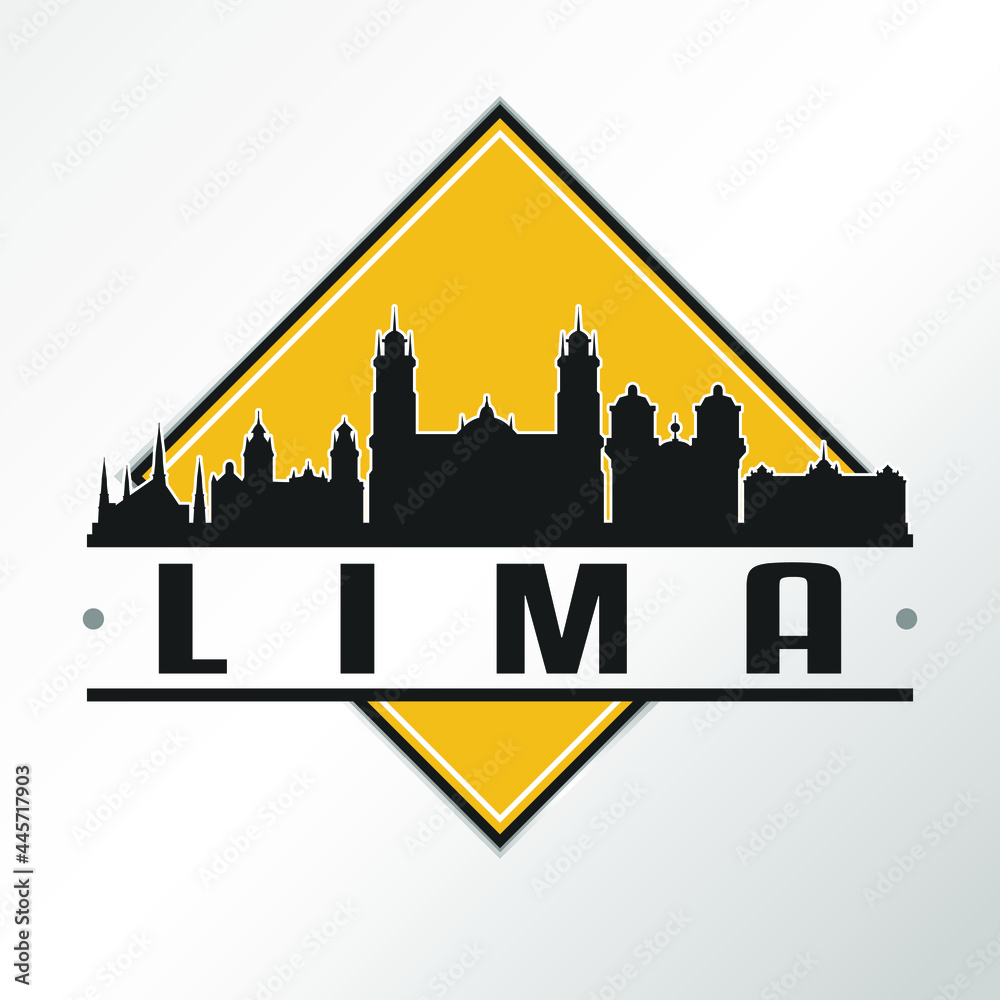 Lima, Peru Skyline Logo. Adventure Landscape Design Vector Illustration ...