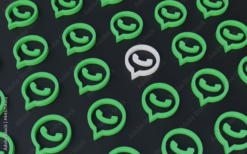 Whatsapp logo background design clean and simple 3d render illustration ...