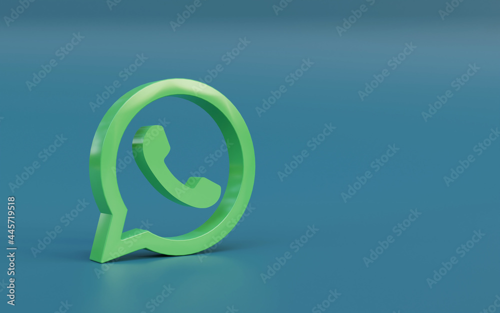 Whatsapp logo background design clean and simple 3d render illustration ...