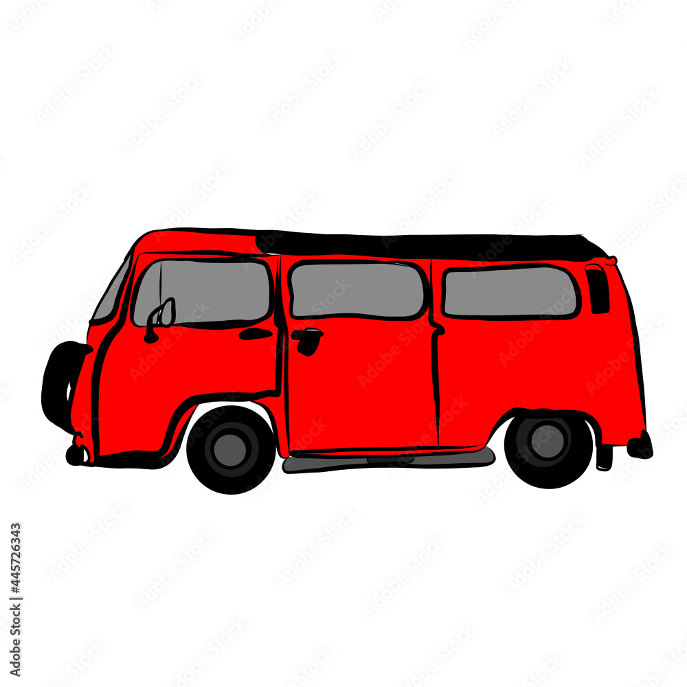 transport red retro bus, bus, retro bus, red bus, movement, delivery ...