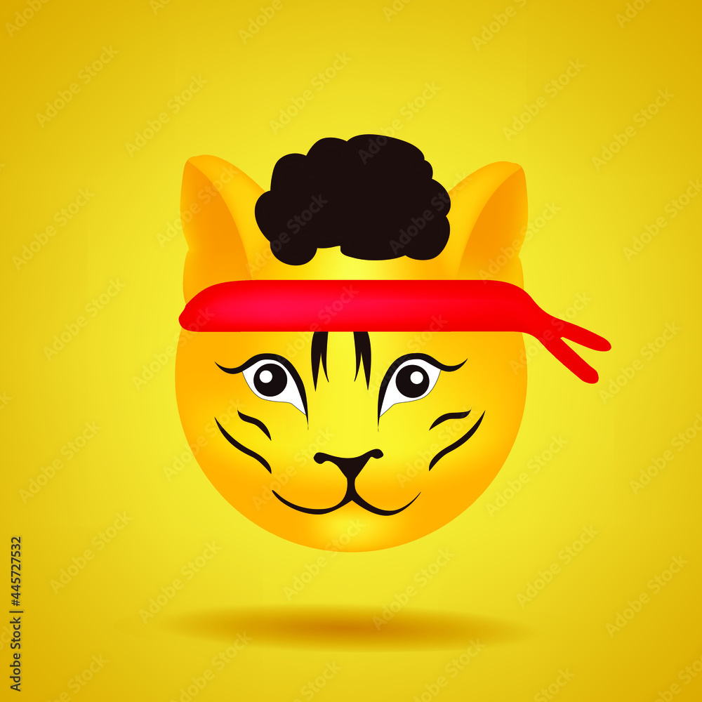 Emoji vector illustration. Tiger icon emotes. Isolated emoticon symbol ...