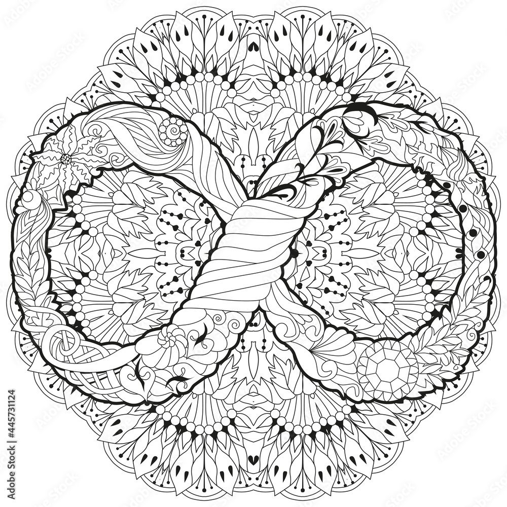 Vector illustration of an infinity symbol zentangle styled on mandala ...