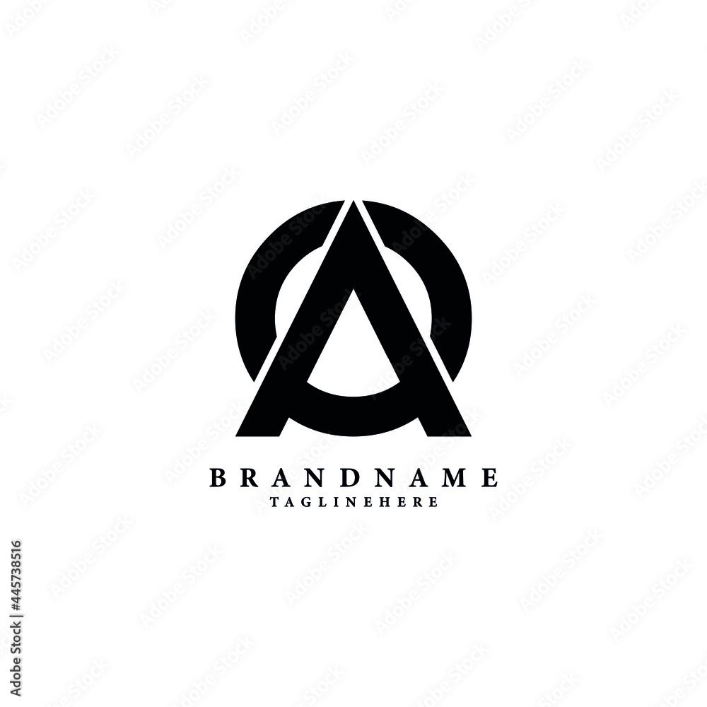 Alphabet letters Monogram logo AO, OA, A and O Stock Vector | Adobe Stock