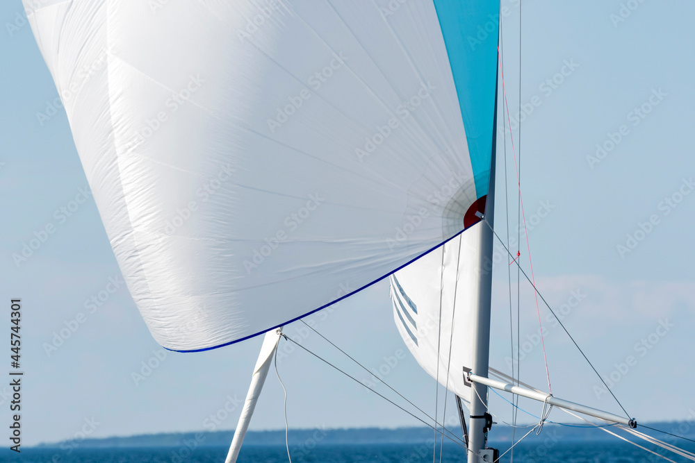 Opened sail of a yacht Stock Photo | Adobe Stock