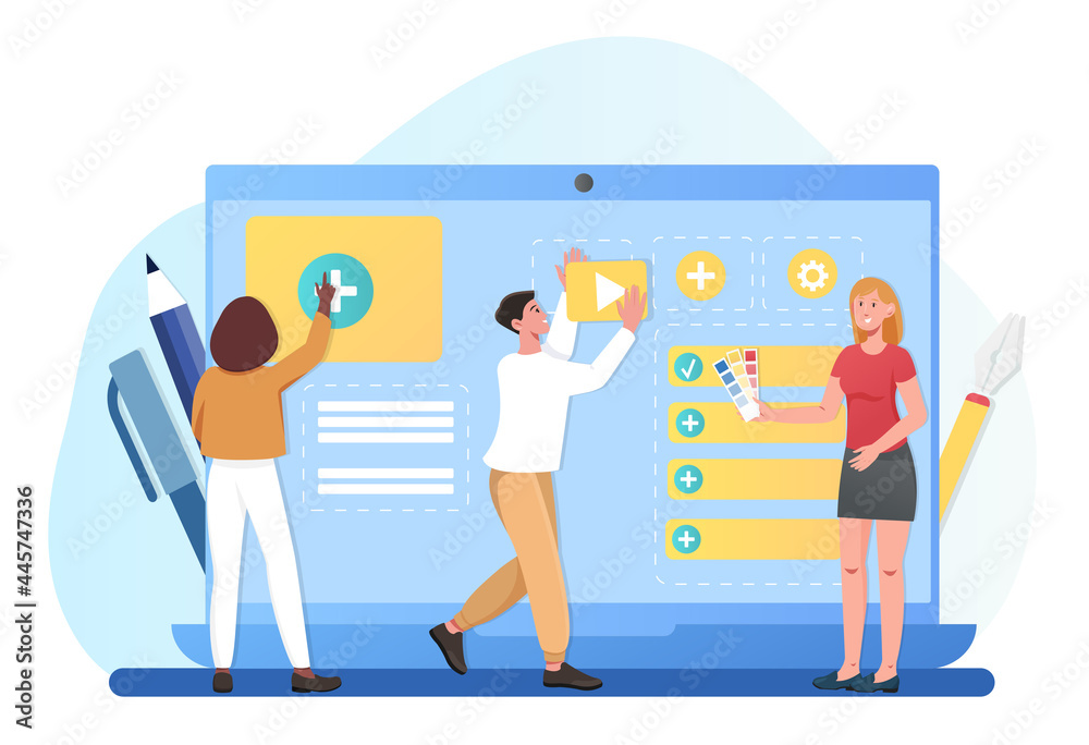 Web design concept. Professional designers are working on the design of ...