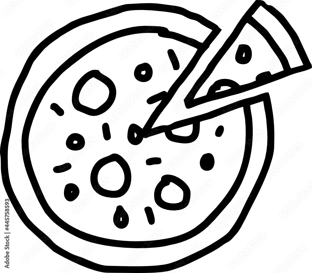 hand draw pizza slice14 Stock Vector | Adobe Stock
