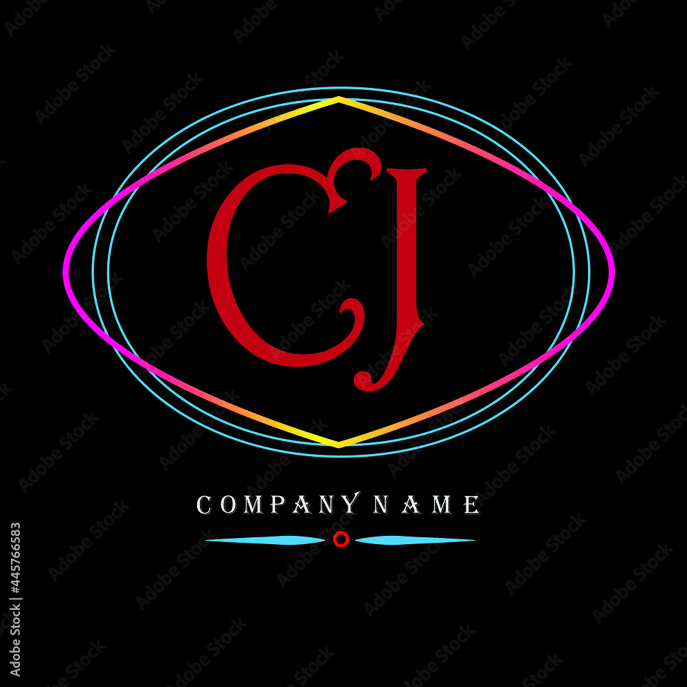 CJ Letter logo design .Letter logo with Circle .Color letter logo ...