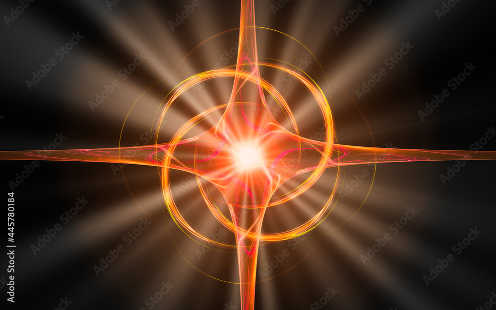 abstract illustration of a computer generated fantastic star in various ...