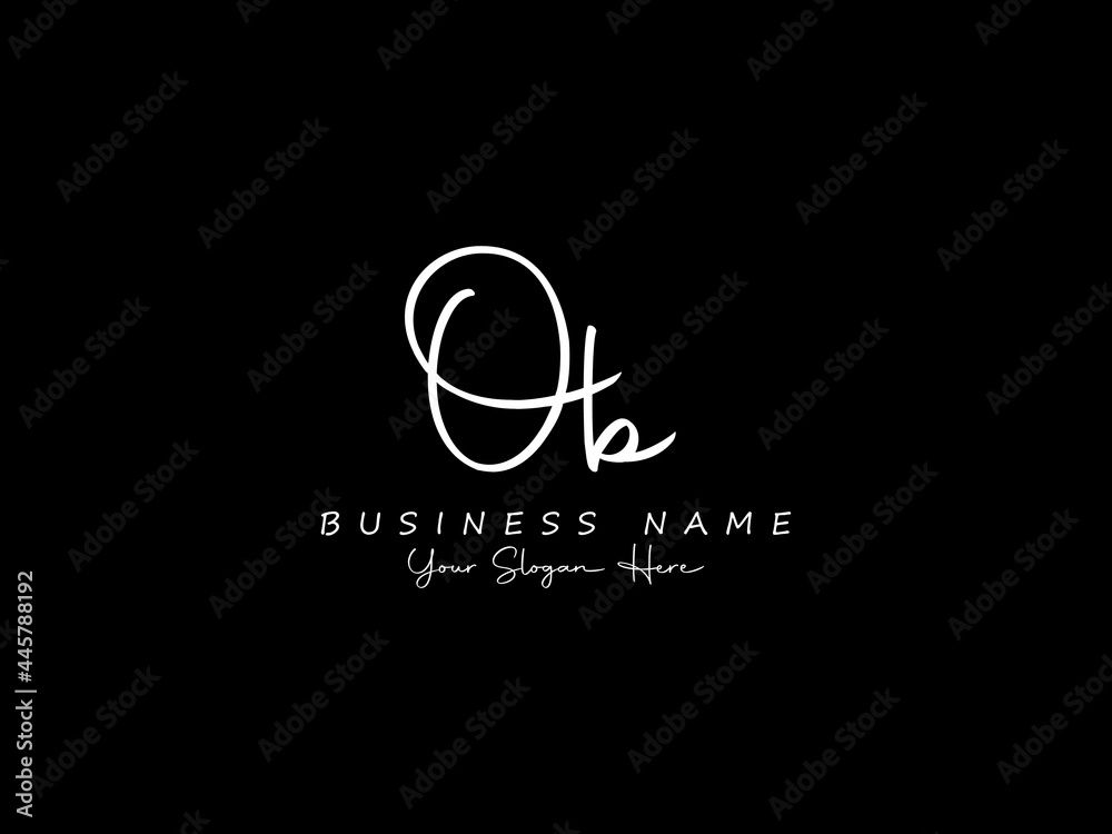 Letter OB Logo, signature ob logo icon vector image design for business ...