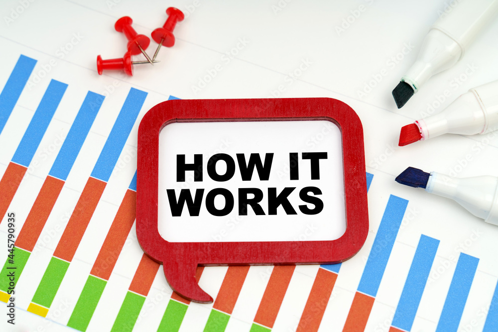 There are markers, charts and a sign on the table - HOW IT WORKS Stock ...