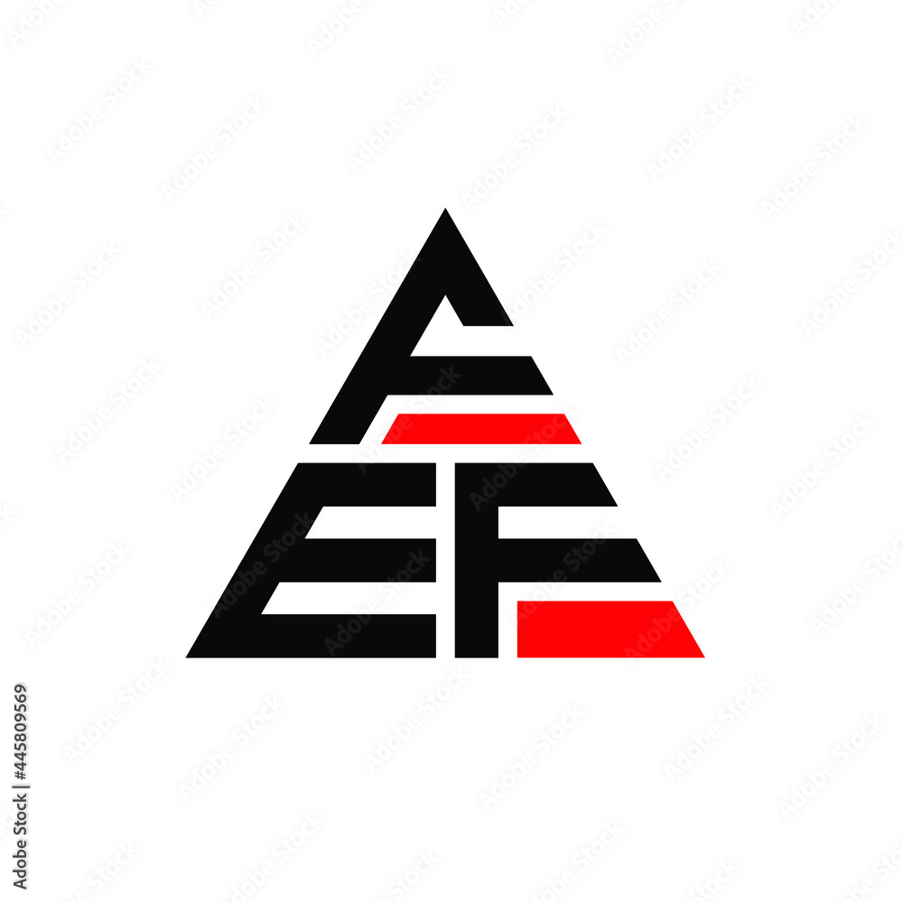 FEF triangle letter logo design with triangle shape. FEF triangle logo ...