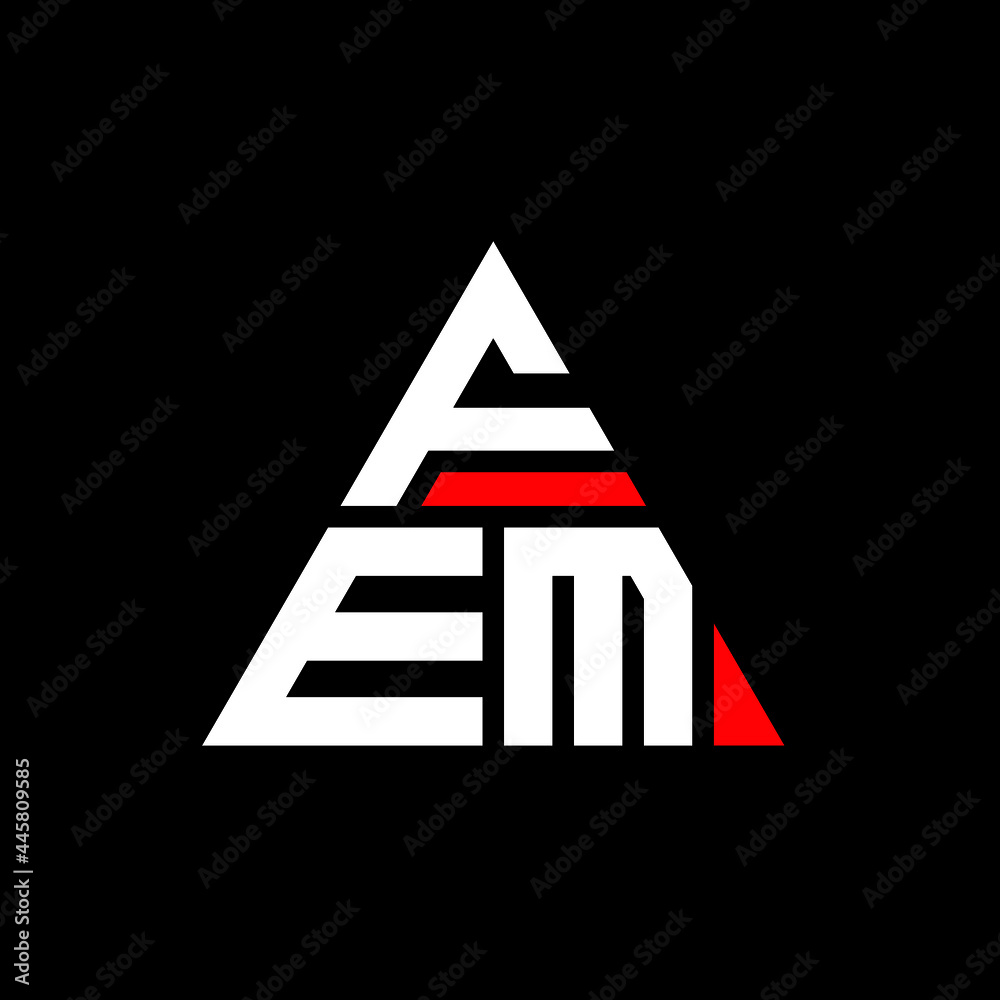 FEM triangle letter logo design with triangle shape. FEM triangle logo ...