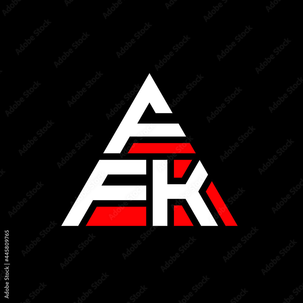 FFK triangle letter logo design with triangle shape. FFK triangle logo ...