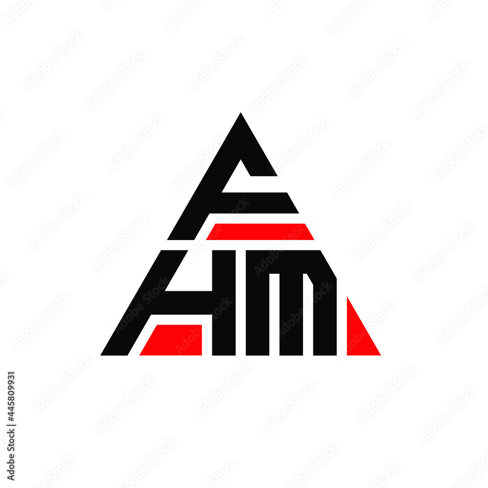 FHM triangle letter logo design with triangle shape. FHM triangle logo ...