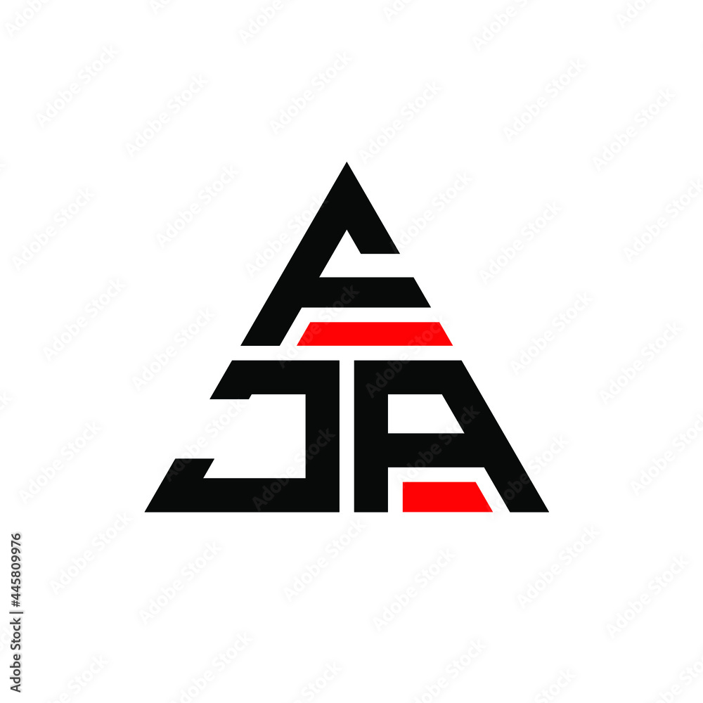 FJA triangle letter logo design with triangle shape. FJA triangle logo ...