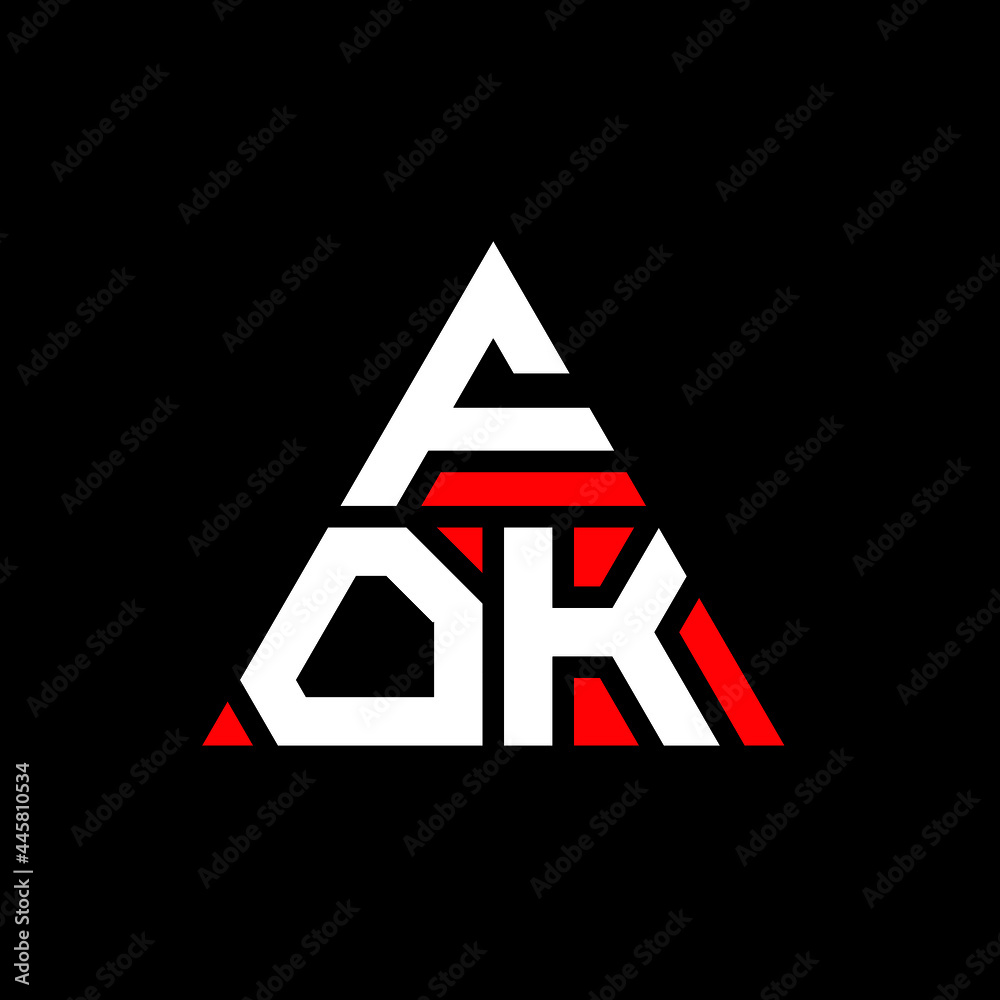 FOK triangle letter logo design with triangle shape. FOK triangle logo ...