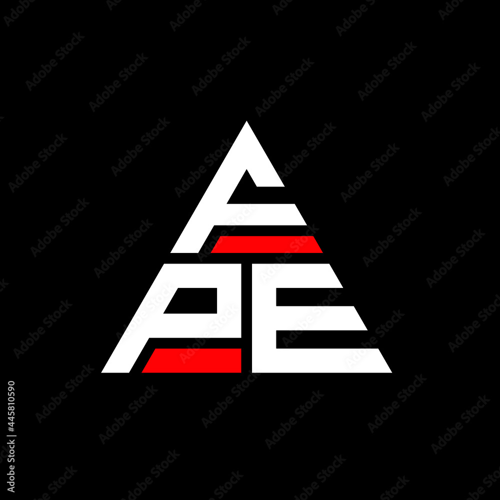 FPE triangle letter logo design with triangle shape. FPE triangle logo ...