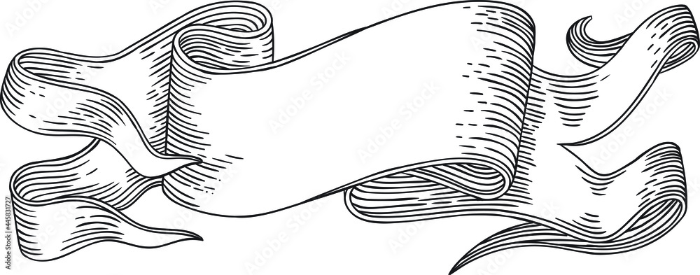 Vintage vector ribbons of different configurations in the technique of ...