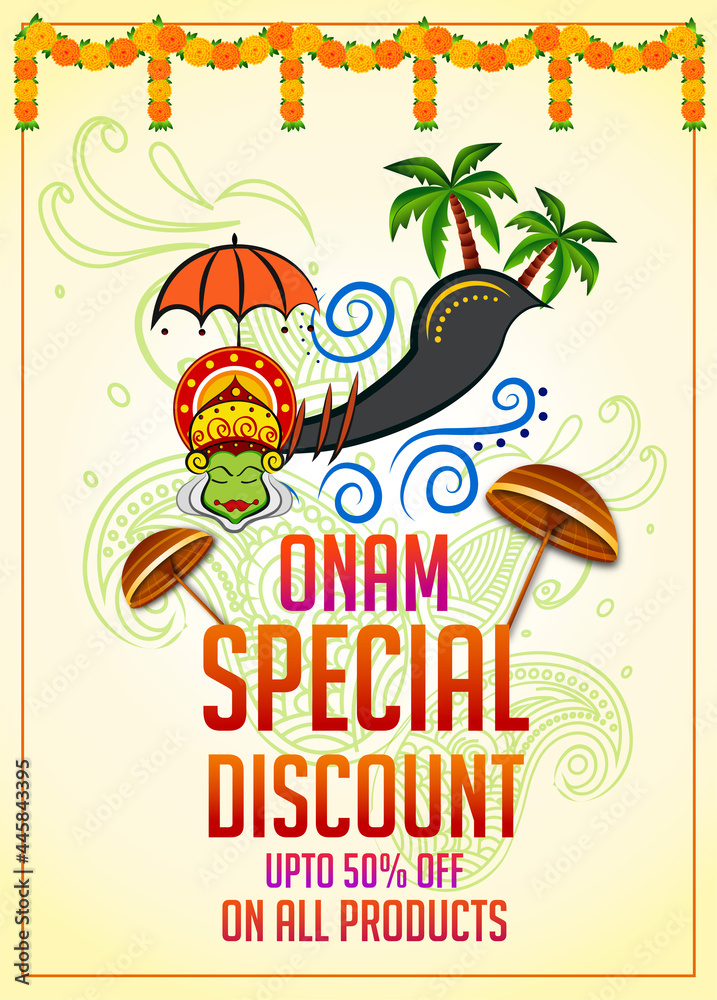 Happy Onam festival of South India Kerala. Big Shopping Sale ...