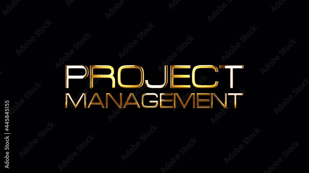 4K golden word PROJECT MANAGEMENT Title 3D Illustration word rotation ...