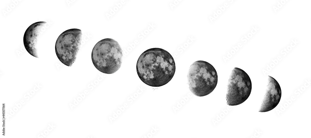 negative phases moon Stock Photo | Adobe Stock