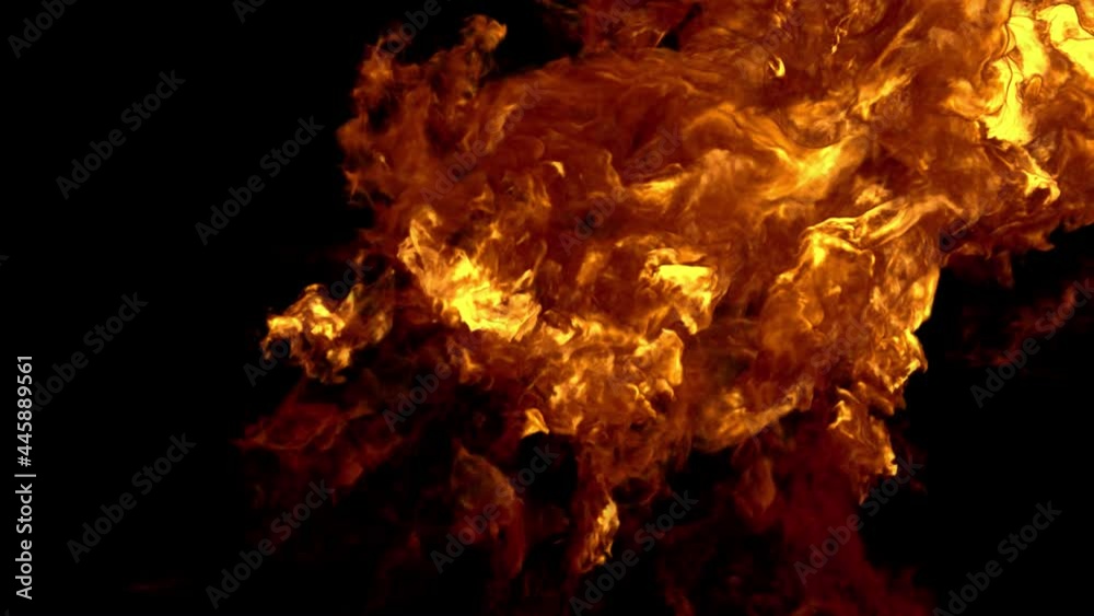 A burst of fire enters from frame left, travels across the screen and ...