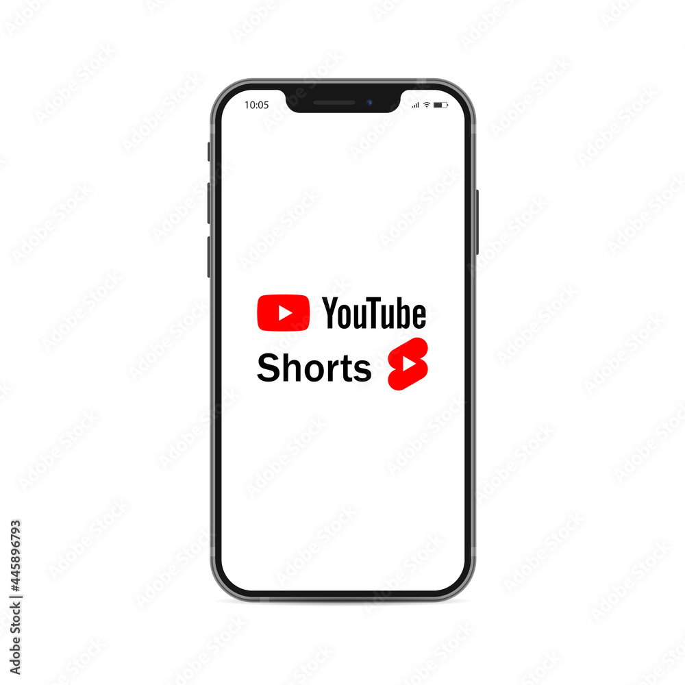 Youtube, Youtube Shorts. Logo on Apple iPhone. Subscribe button icon ...