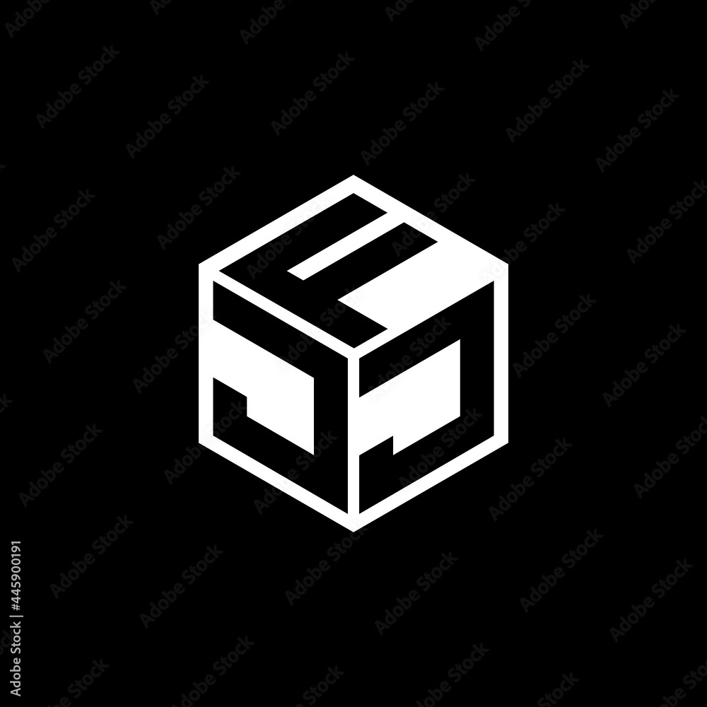 Vecteur Stock JJF letter logo design with black background in ...
