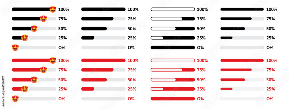Loading icons set. Load. Load bar collection. loading icons on white ...