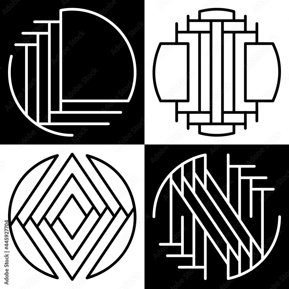 Simple black and white patterns with 2x2 black and white squares ...