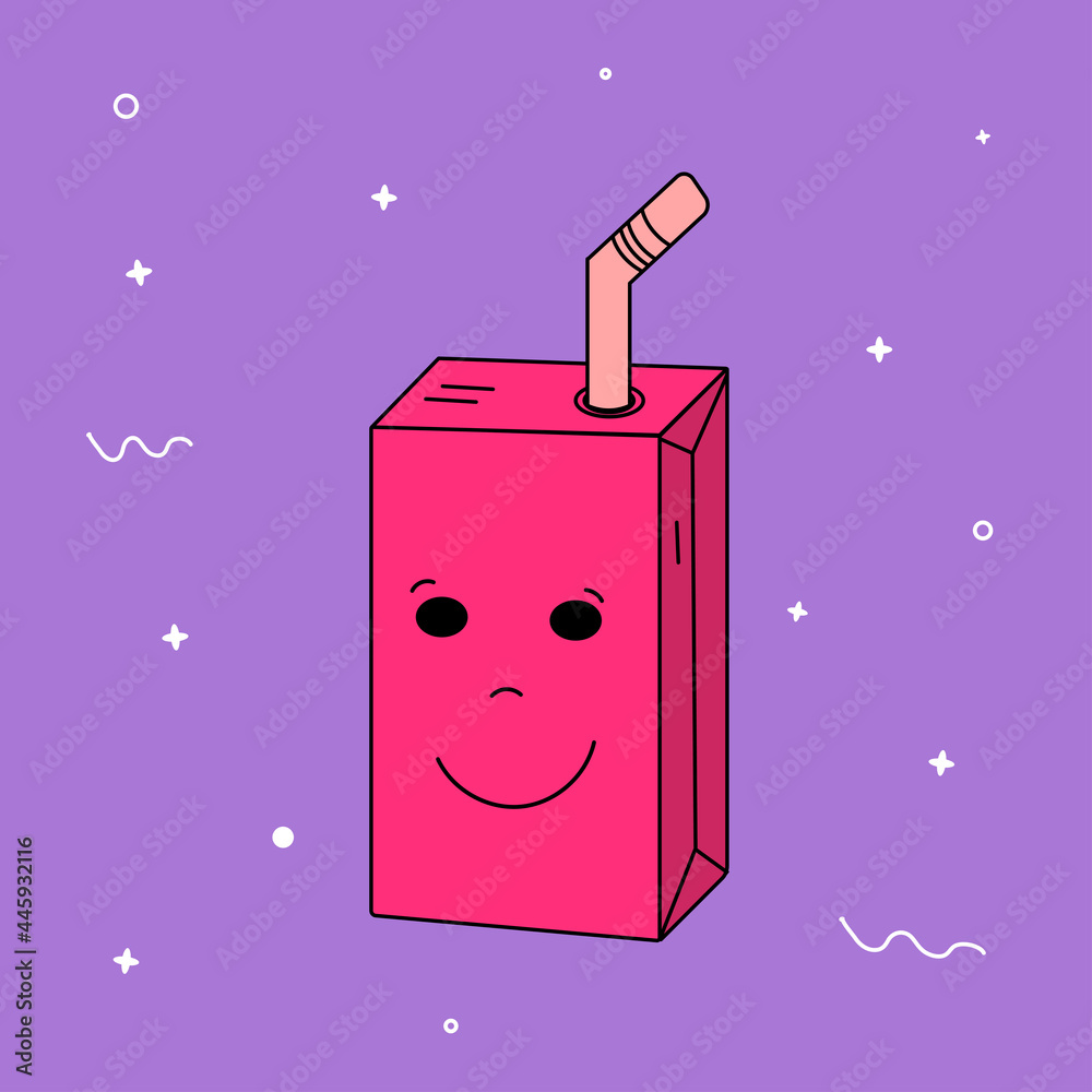 Juice Box Vector Illustration - Cartoon Style Template. Stock Vector ...