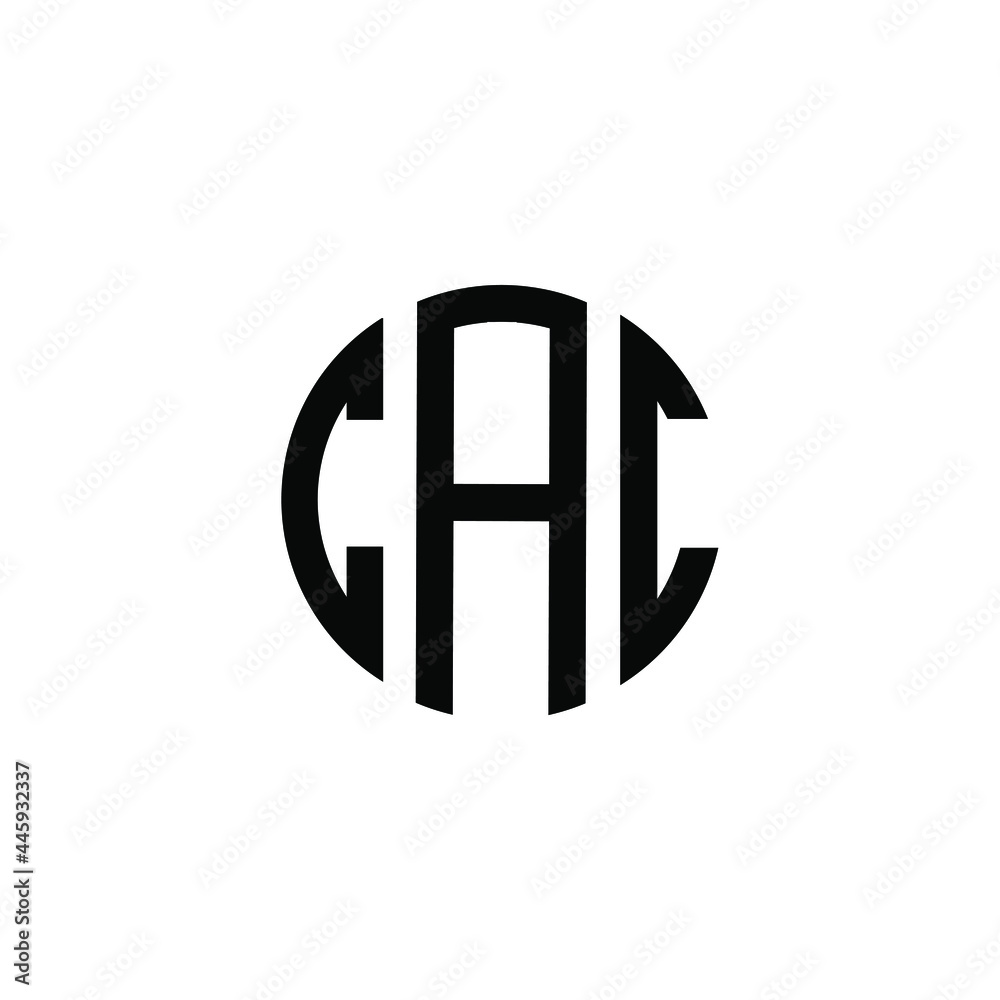 CAC letter logo design. CAC letter in circle shape. CAC Creative three ...
